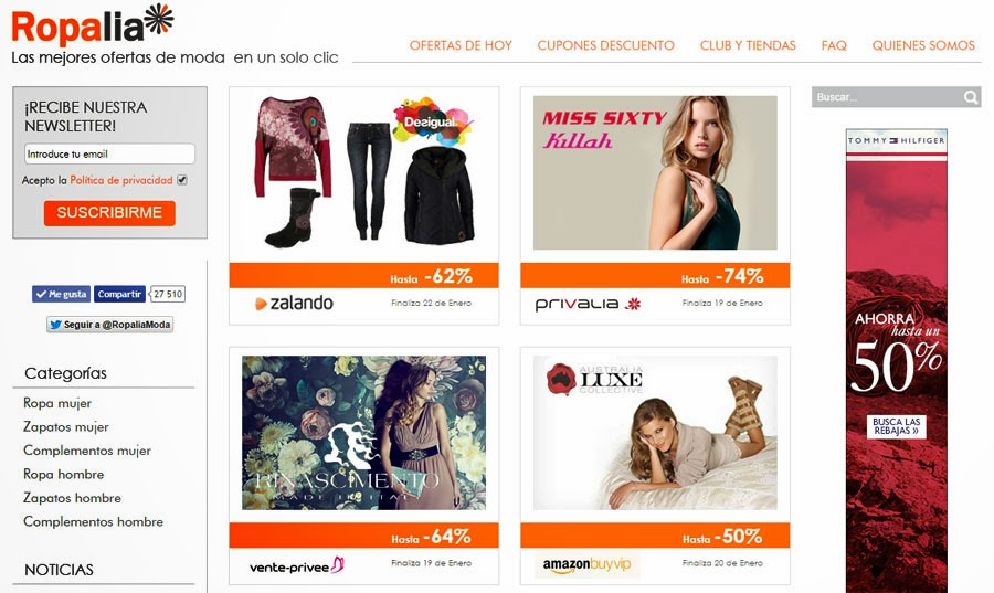 TODAS LAS OFERTAS DE ROPA ONLINE by ROPALIA.COM | Ponte tu Ropa
