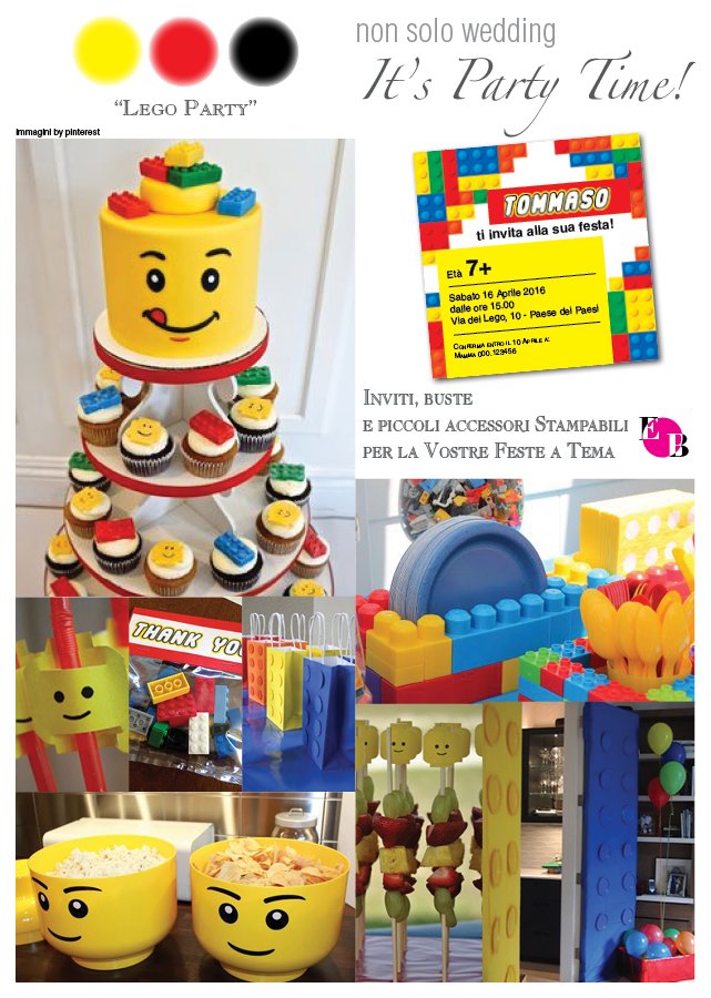 elisabetta grafica: it's party time: tema Lego