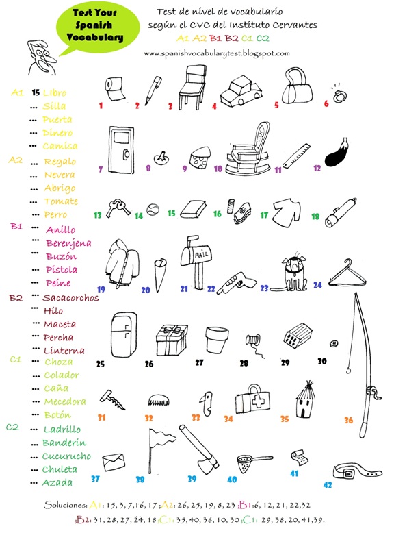 Spanish Test: Spanish Vocabulary Test: Test your Spanish Vocabulary