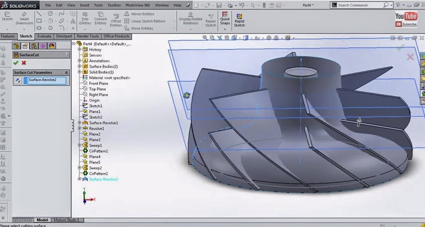 How to create a simple Modeling Turbine Rotor in Solidworks Tutorial ...