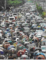 How to reduce traffic jams of Dhaka city?