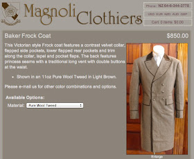 Making My 4th Doctor Costume: Magnoli Clothiers - season 16 Frock Coat