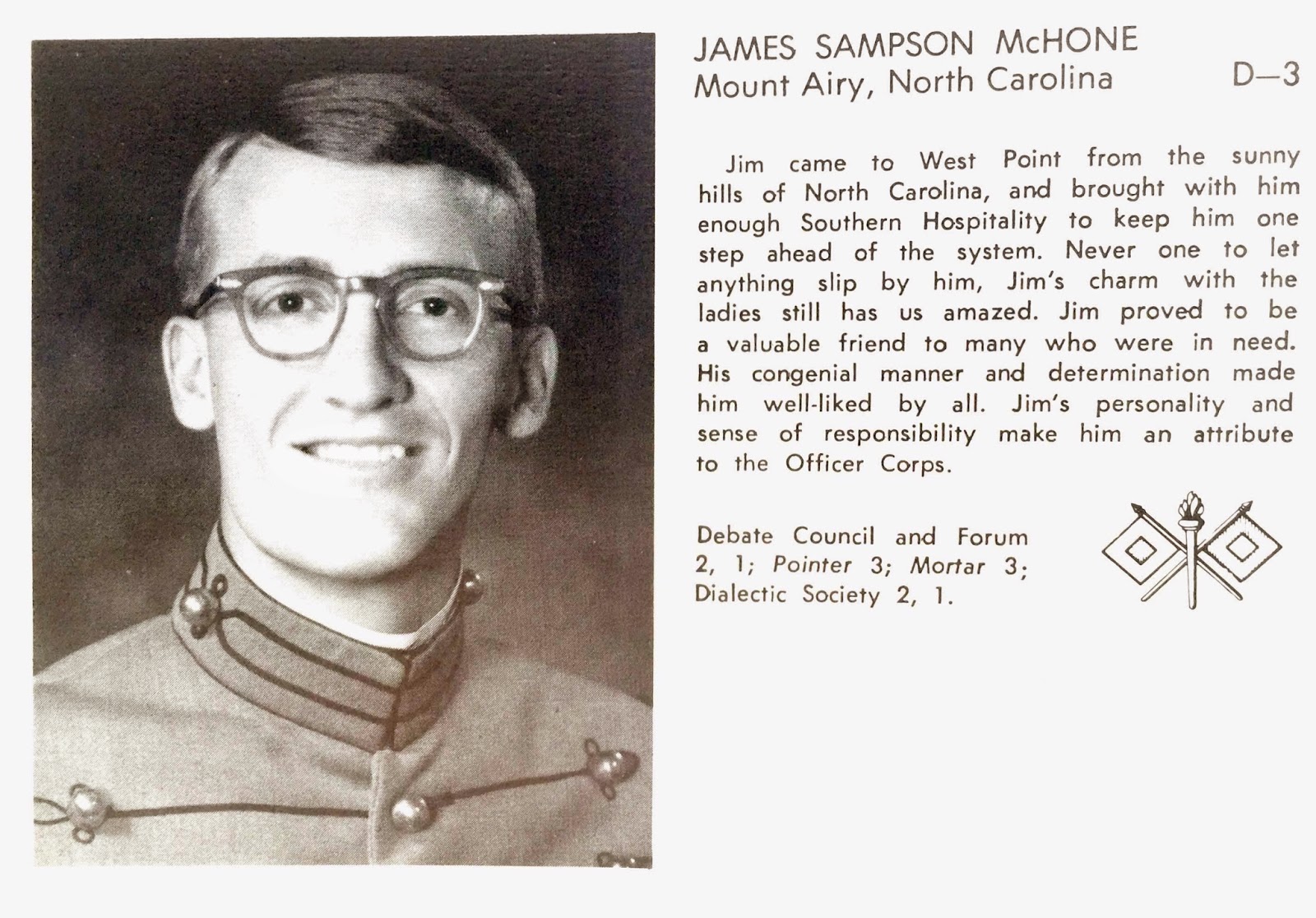 USMA Class of 1970: COLONEL JAMES S. MCHONE, MD, RIP 1 April 2015
