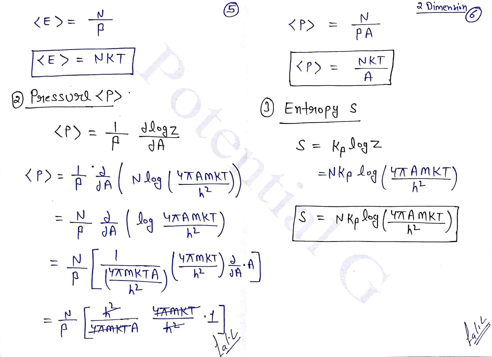 Partition Function for N Distinguishable Particle in Two Dimension ...