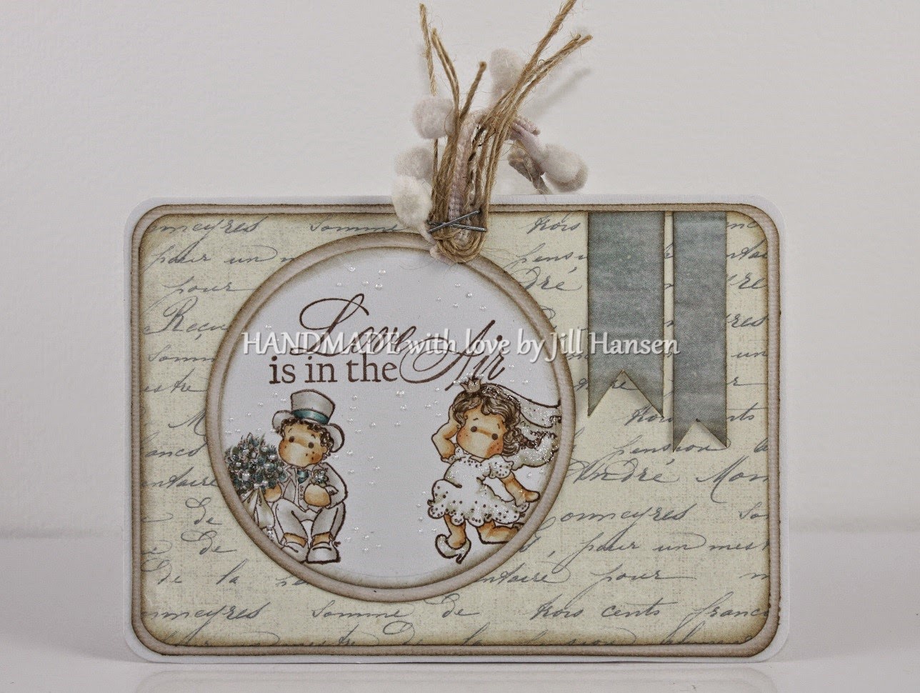 My Magnolia creations: Mini Magnolia's on a wedding card