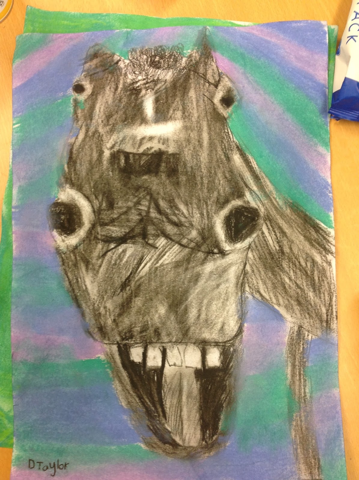 One Point Perspective - Charcoal Distorted Animals.