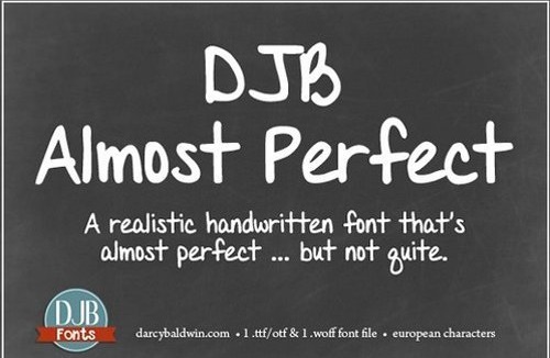 فونت Fonts DJB Almost Perfect Font - Photo Photoshop for free