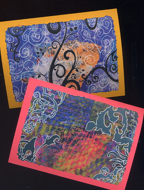 Joanna Grant Mixed Media Art: Quick & Easy Gelli Print Greeting Cards