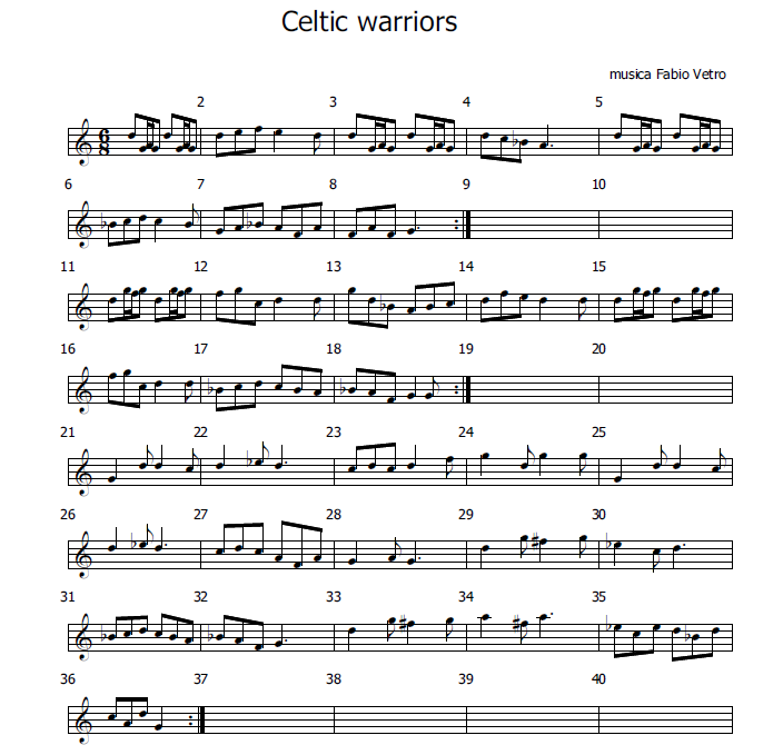 Piva Emiliana /Italian Bagpipes (Ita/English): Celtic Warrior - sheet music