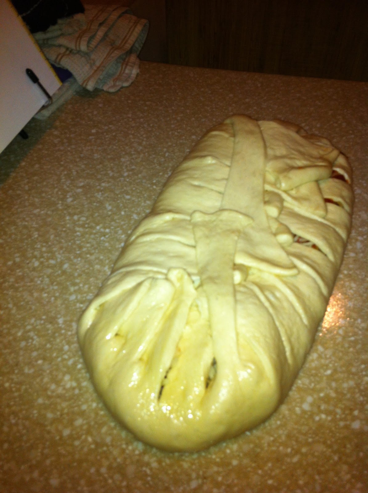 Mama Feta's Meals: Braided Spaghetti Bread