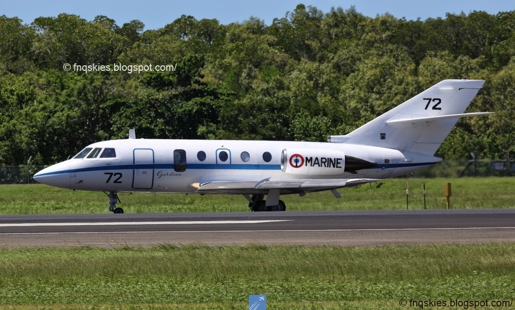 Far North Queensland Skies: French Navy Falcon 20 Gardian 72 passes through