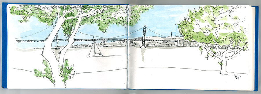 Urban Sketchers Portugal: Jardim do Rio, Almada