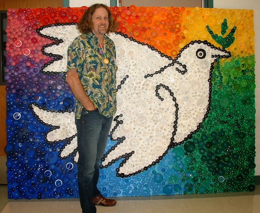 Mrs. Belton's Artists: "Dove of Peace" Bottle Cap Mural