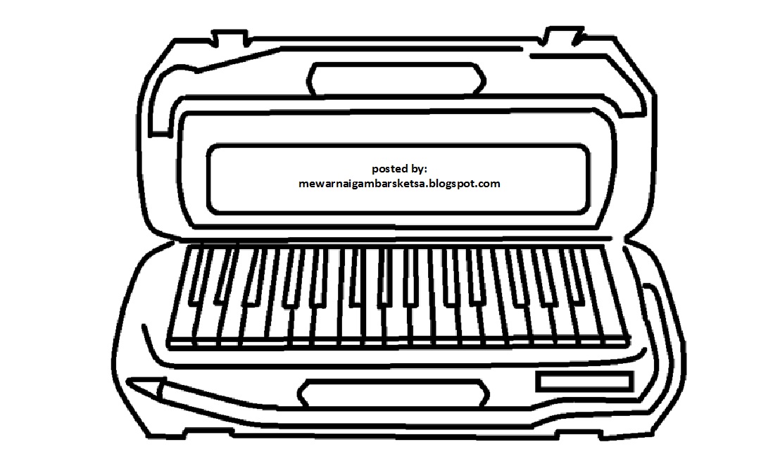 Mewarnai Gambar: Mewarnai Gambar Sketsa Pianika 2