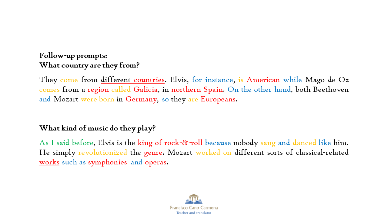 Estantes en el aula: Presentación: "Let's answer some personal ...