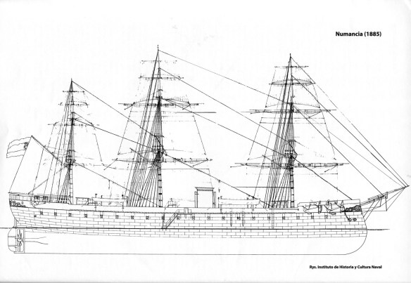 FDRA - Fuerza Naval: Fragata blindada Numancia (España)