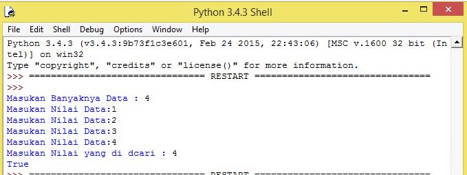 Program Mencari Angka Yang Kita Simpan Dalam Bahasa Pemograman Python