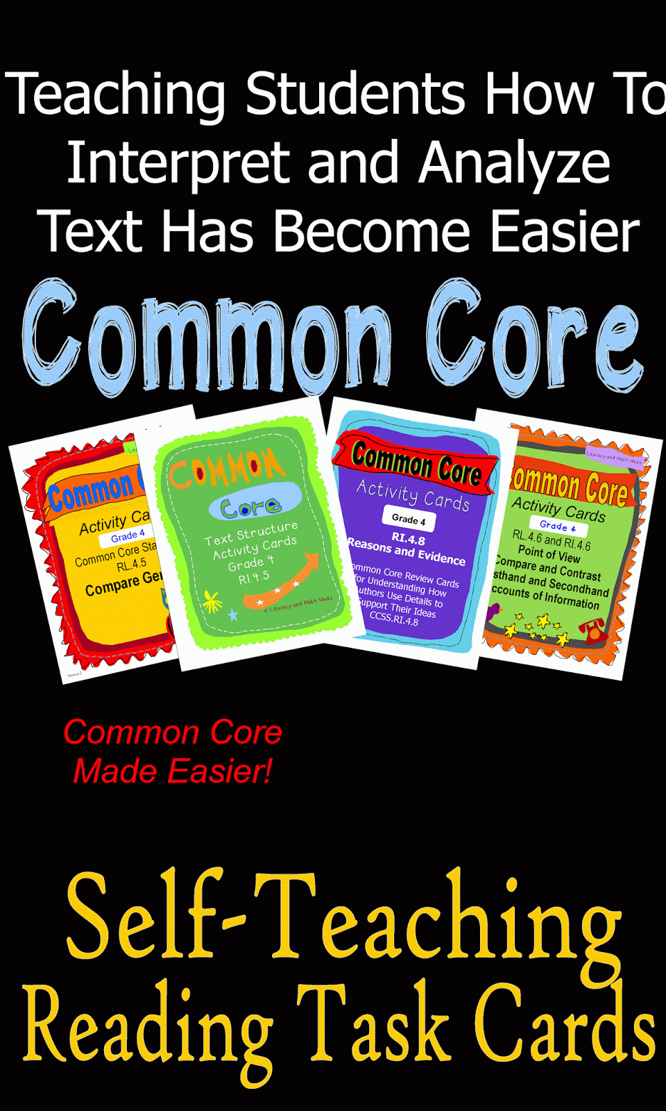 Literacy & Math Ideas: Self-Teaching Common Core Grade 4 Task Cards