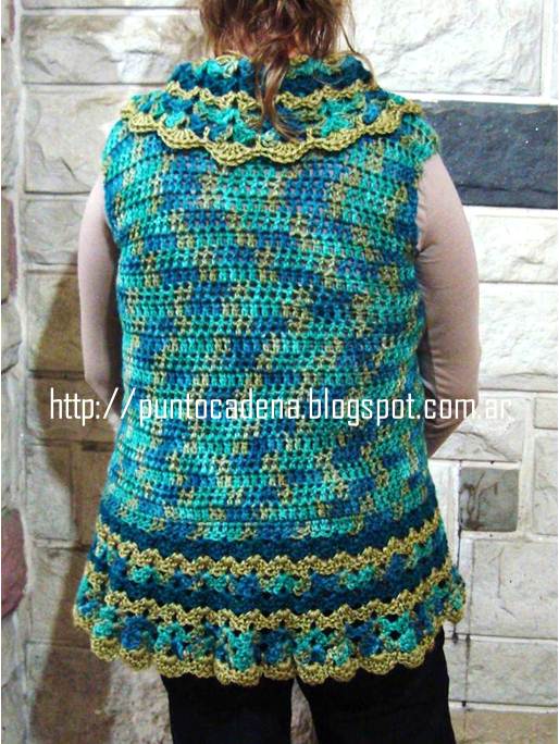 Punto Cadena Tejidos: Chaleco con volado