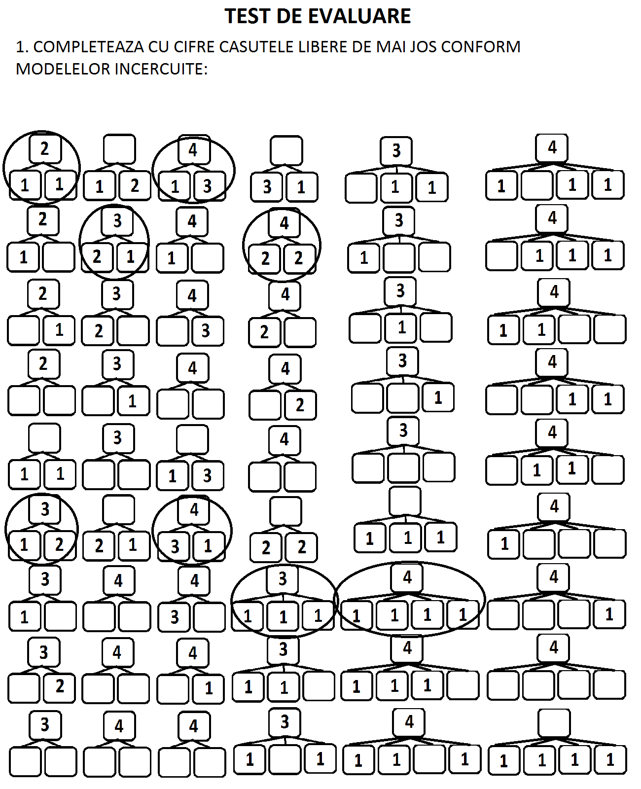 EDUCATIA CONTEAZA : OPERATII MATEMATICE IN LIMITA 1-4