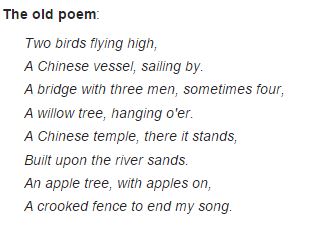 Ms. McLoughlin's class, 2nd Class, Room 9: The story of the Willow Pattern