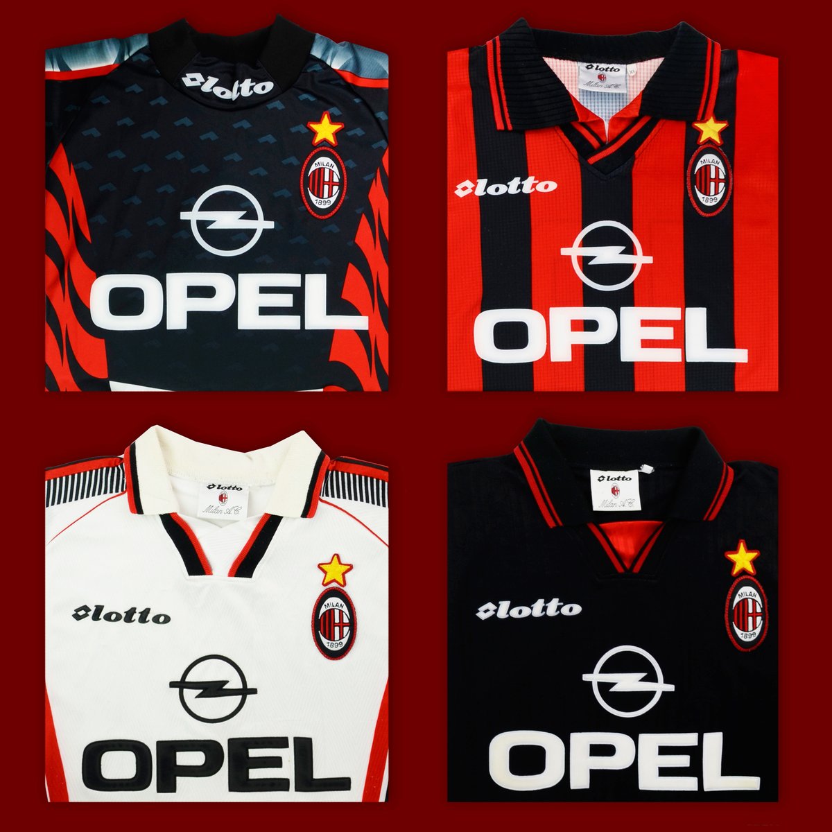 In Detail: AC Milan 1997-98 Home, Away, Third and Fourth Kits - Footy ...