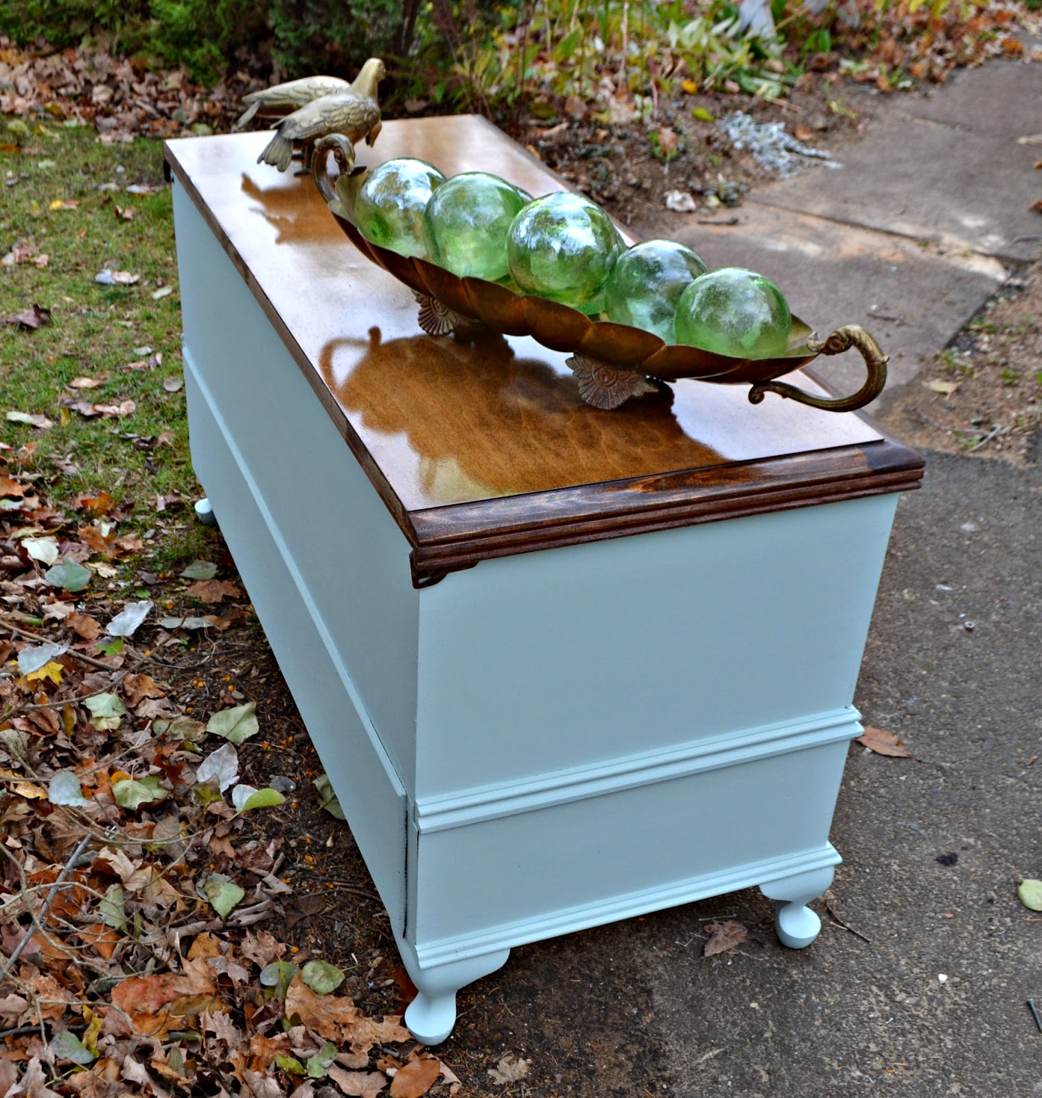 Heir and Space: An Antique Cedar Chest in Ice Blue