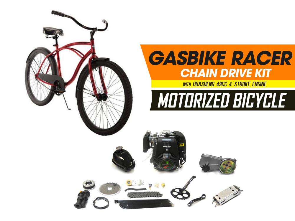 Bicycle Engine Parts: Motorized Bicycles - GasBike Racer Chain Drive ...