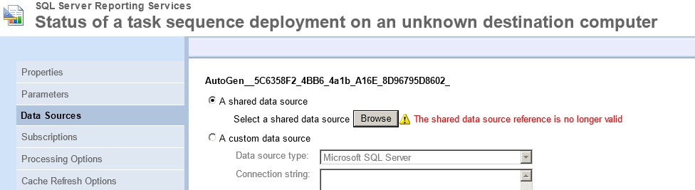 Running SCCM (ConfigMgr) 2012 : SCCM/SQL Reporting Services - "Status of a task sequence ...