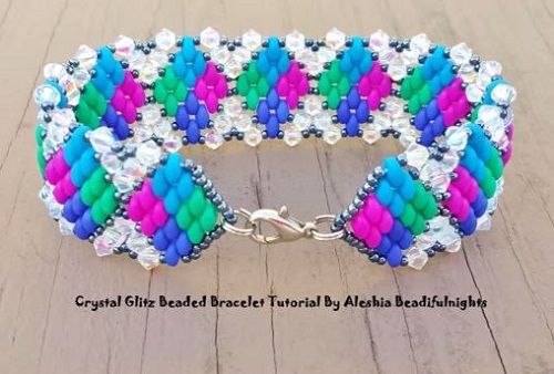 Superduo and Crystal Beaded Bracelet Tutorials / The Beading Gem