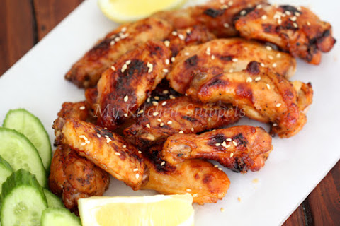 My Kitchen Snippets: Oven Baked Honey Sriracha Chicken Wings