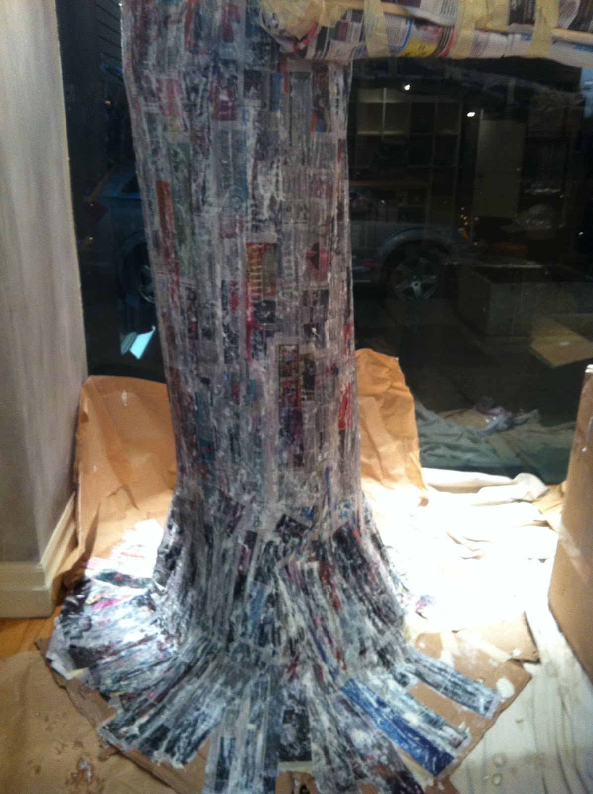 Marmalade Skies: Paper Mache Tree Window Display