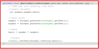 Contoh Program Perkalian Java Netbeans ~ Materi Java Pemula