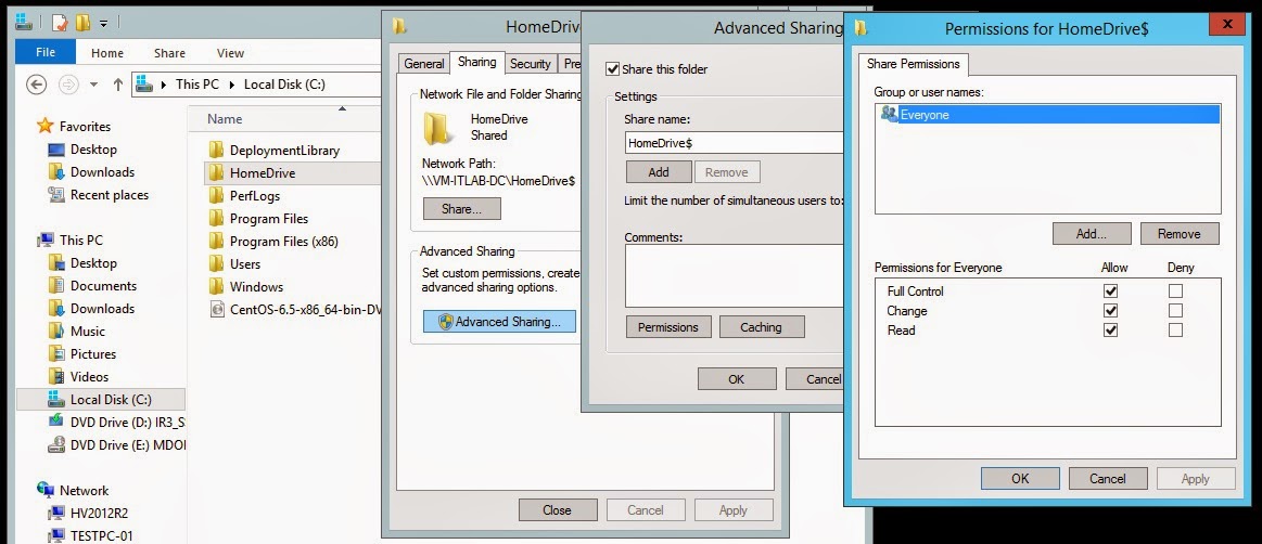 IT User Guides: Server 2012 R2 - GPO - Folder redirection with Local Sync