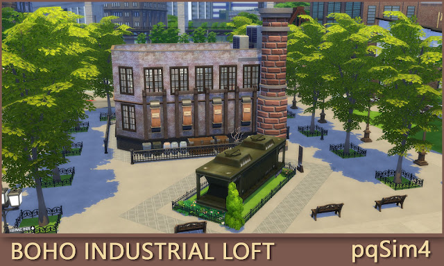 NO CC. Boho Industrial Loft. Sims 4 speed build and download.