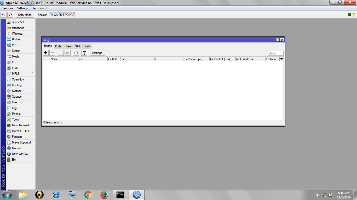 Bridging pada Mikrotik melalui Winbox