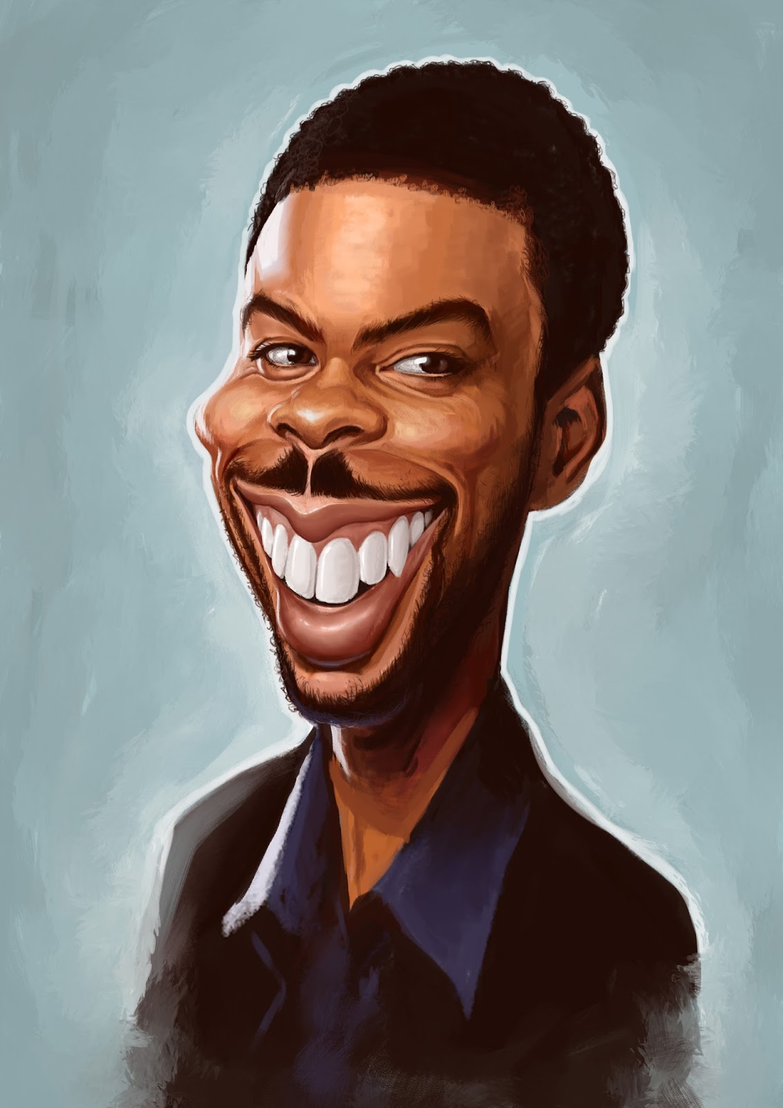 NightshadeBerry Illustration: How to paint a Chris Rock caricature
