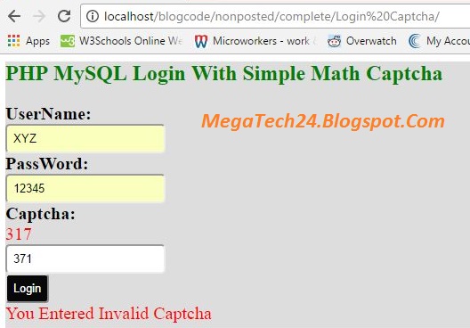 PHP MySQL Login System with Captcha - Web Development and Web Design Codes