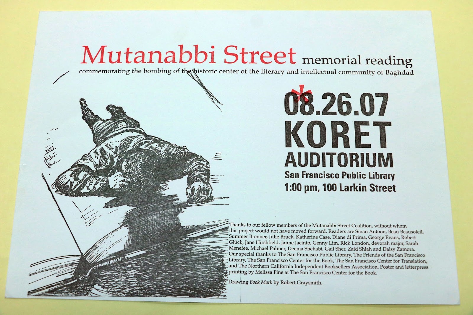 Herron Art Library: Al-Mutanabbi Street Starts Here Broadsides
