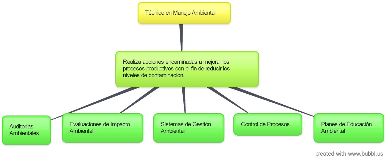 Técnico en Manejo Ambiental Prado (Tolima): Mapa conceptual