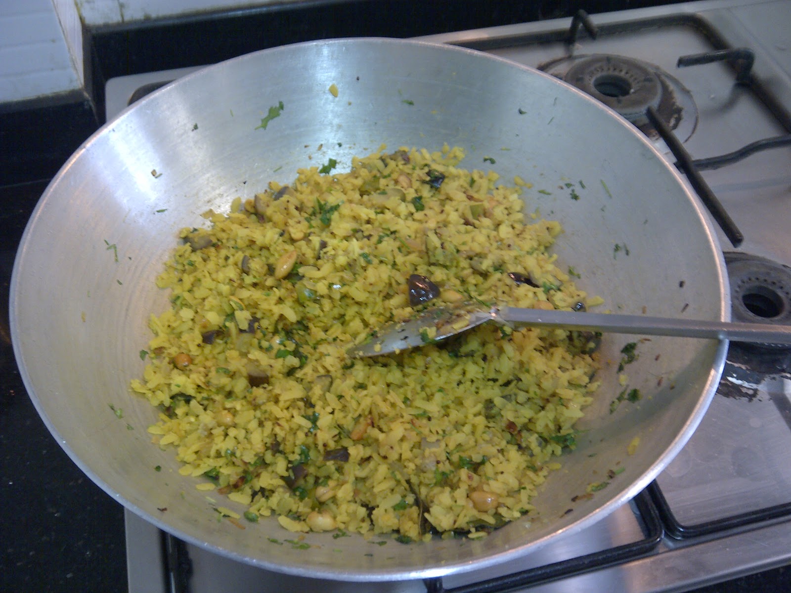 AMU'S RECIPES: Eggplant Poha (Vangi Pohe)