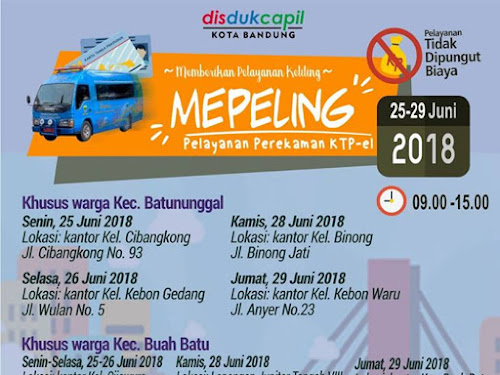 Jadwal Mobil Mepeling Kota Bandung Pelayanan e-KTP