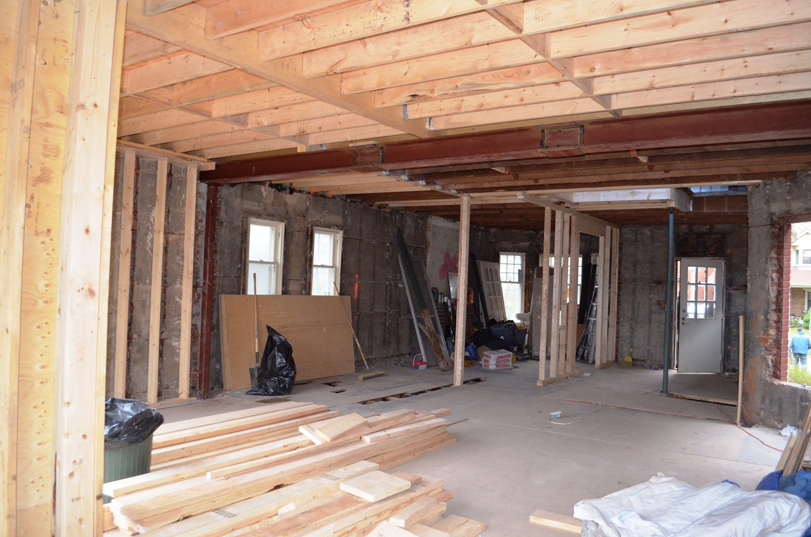 The Bennett House: Beams and stair design