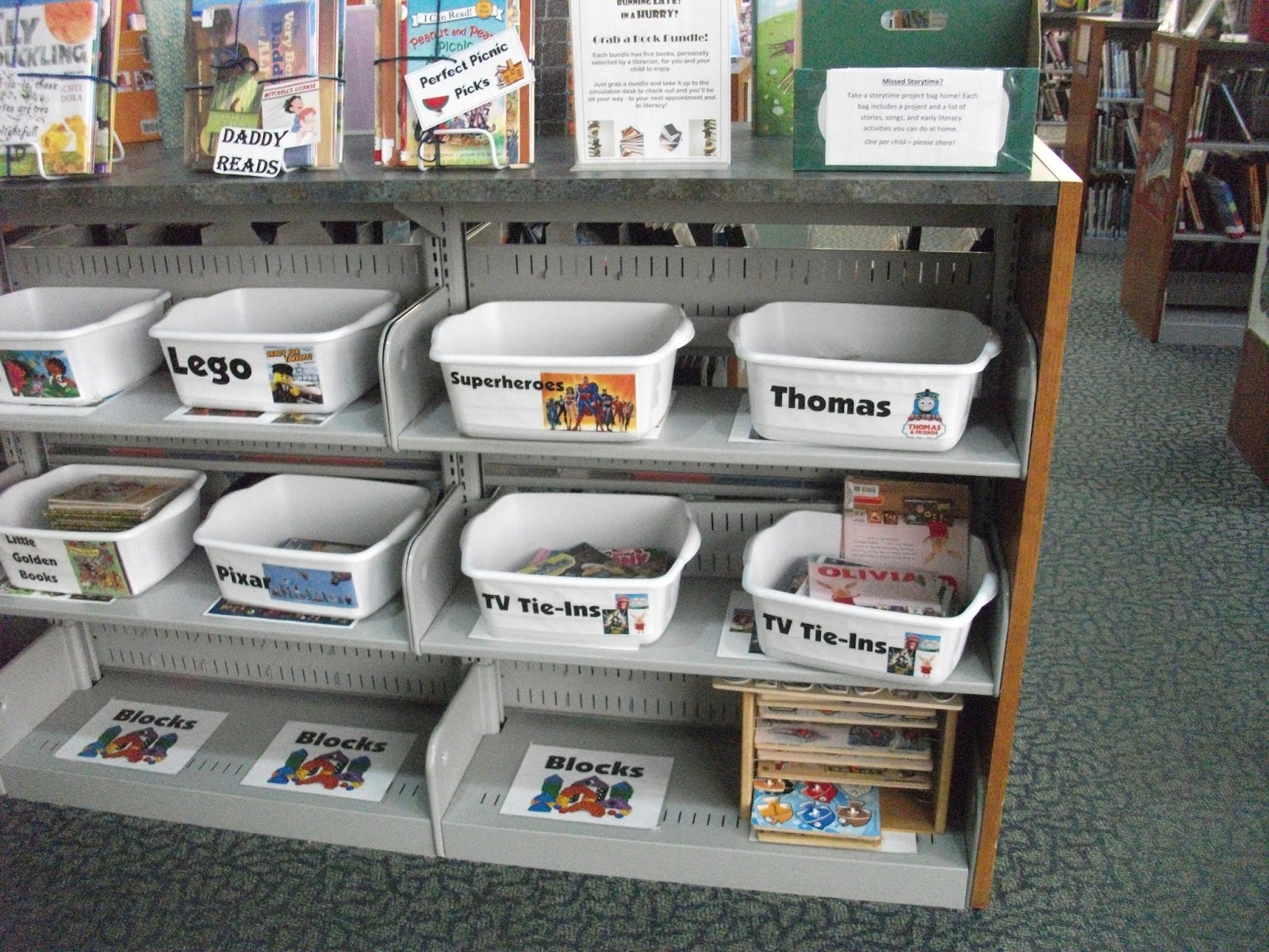 Jean Little Library: Play area, tub books, board books