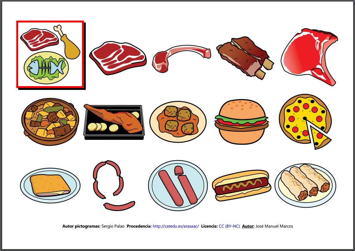 Informática para Educación Especial: "Vocabulario: comidas y bebidas ...
