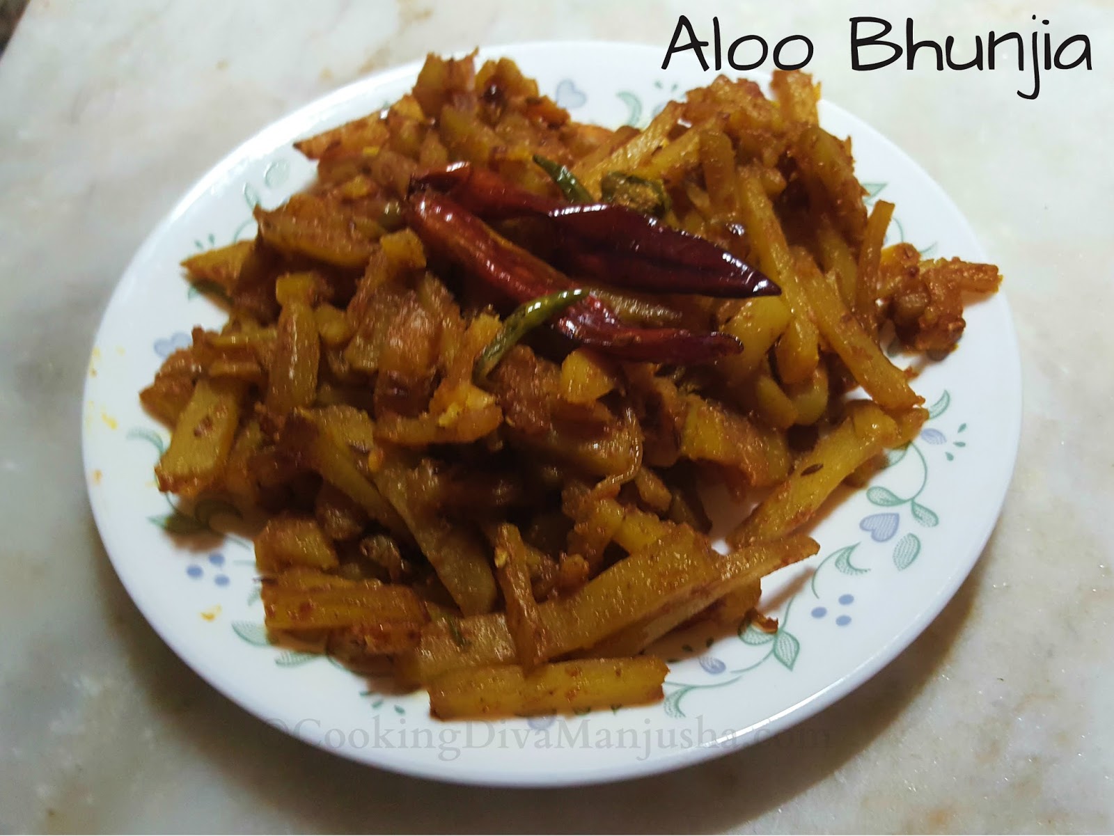 Aloo Bhujia/Bhunjia Sabzi recipe - A Bihari potato stir fry