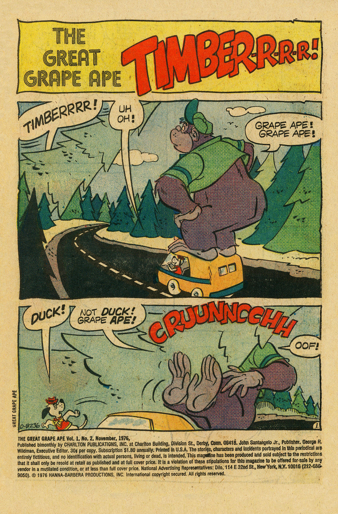 THE CHARLTON COMICS READING LIBRARY: THE GREAT GRAPE APE #2 November 1976