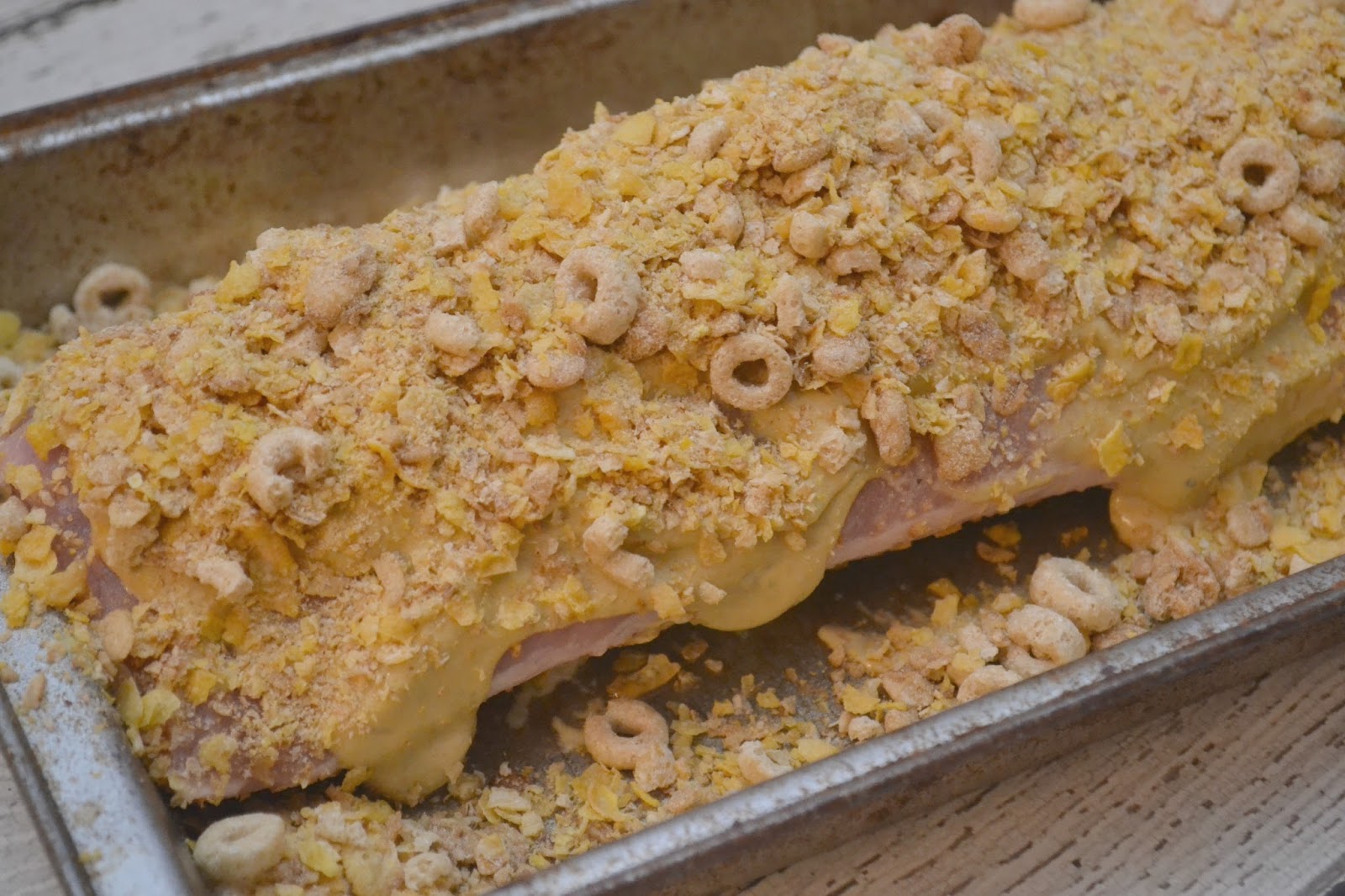 Honey Crunch O's Crusted Pork Loin - Building Our Story