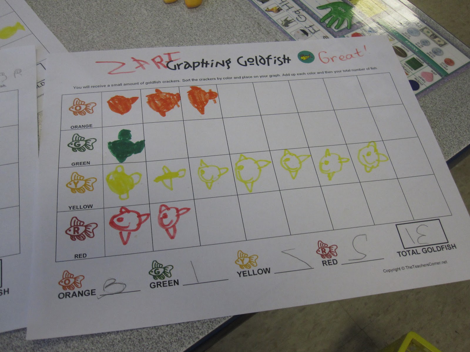Noble Day Care's Learning Lions : Goldfish Charts!