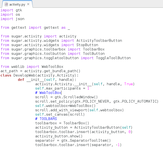 simplyCurious: gtk.Notebook widget within Sugar Activity